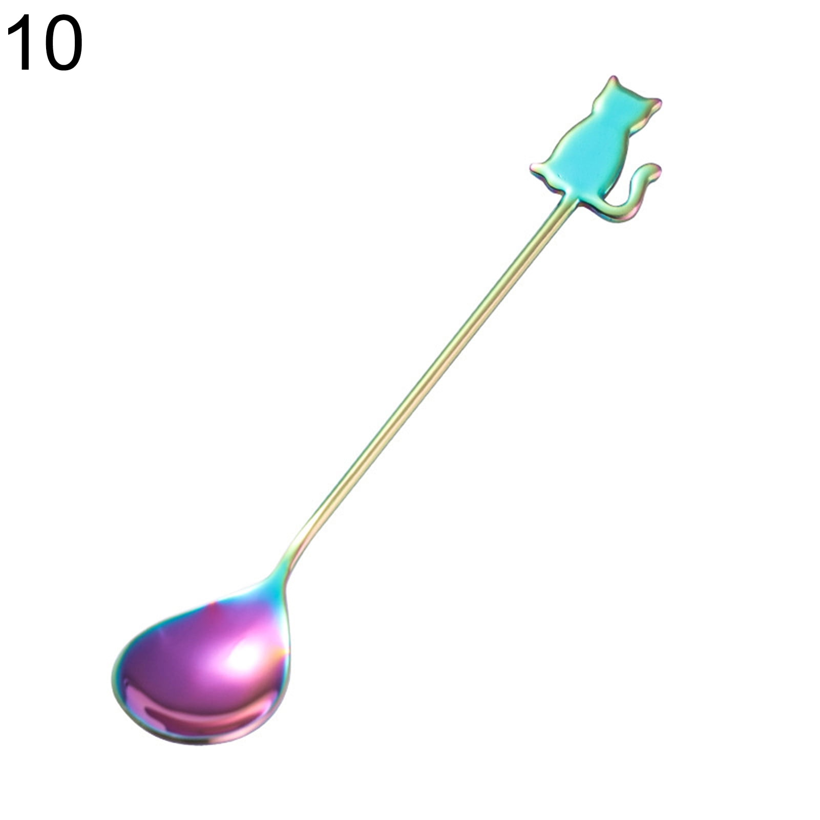 Farfi Cute Cat Fish Coffee Stirring Dessert Stainless Steel Milk Tea ...