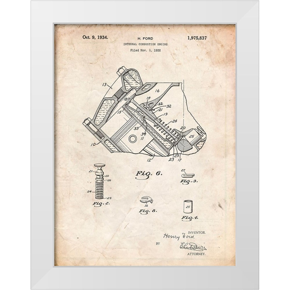 Borders, Cole 15x18 White Modern Wood Framed Museum Art Print Titled ...