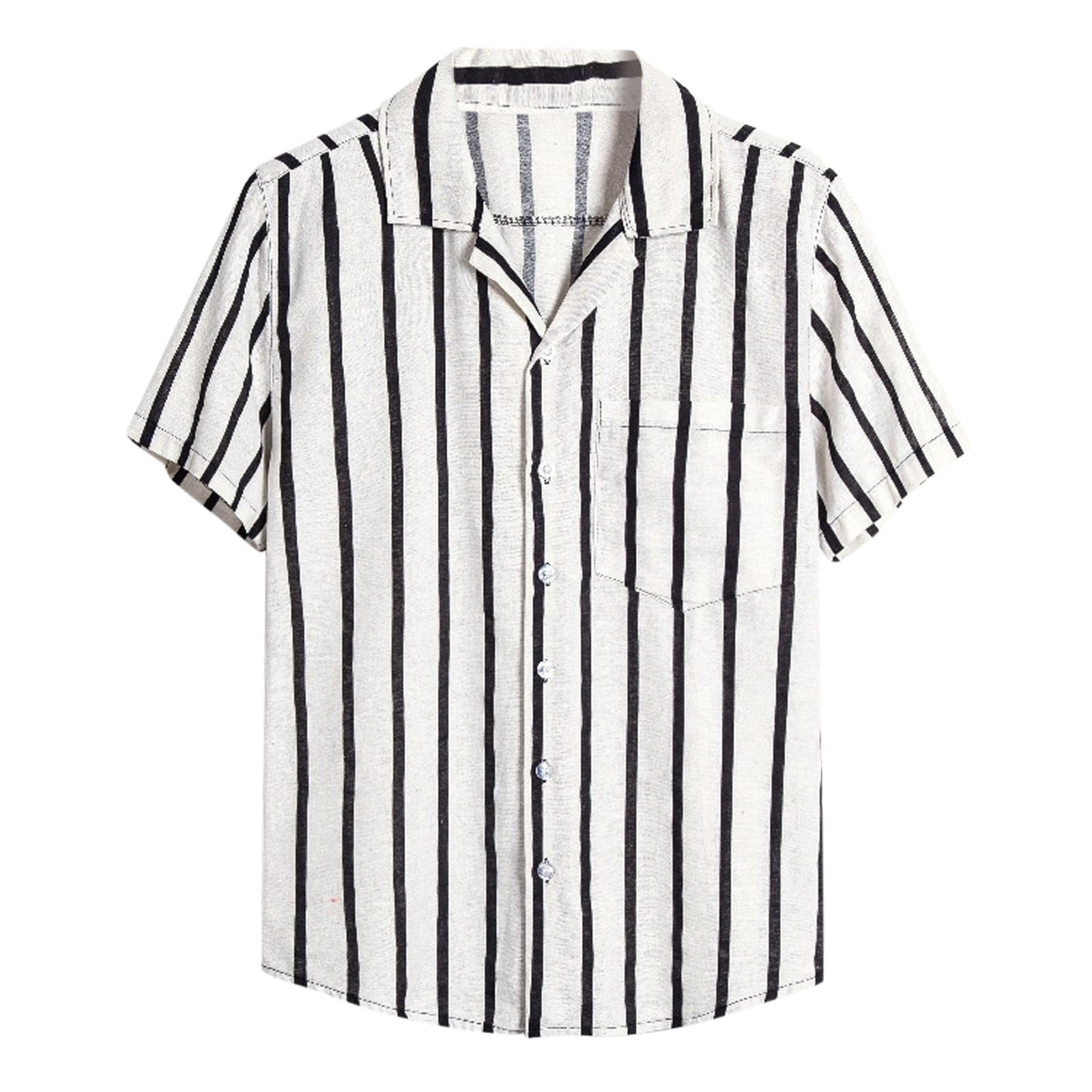 B91xz Mens Dress Shirts Mens Cotton Fashion Casual Top Summer Print