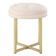 Azalea Park Glam Gold Vanity Stool with Velvet Pink Cushion - Walmart.com