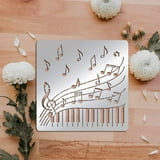 Metal Music Note Stencil 6.14 inch Square Scrapbooking Drawing Stencils ...