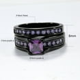 Matching Rings His Her Rings Couple Rings 1CT Purple CZ Women Wedding ...