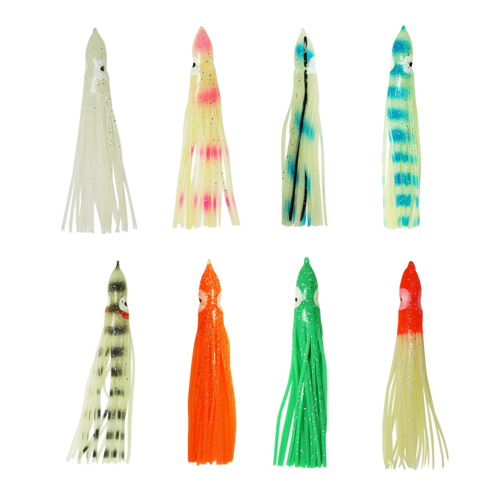 SPRING PARK 5Pcs/Set 9cm Octopus-Shaped Fishing Lures Glow Soft Fishing ...