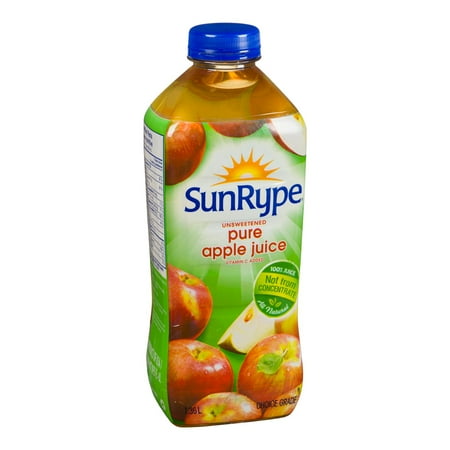 Sunrype Unsweetened Pure Apple Juice, Polyethylene | 1.36L/Unit, 6 Units/Case | Walmart Canada