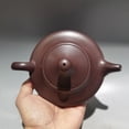 Asian Clay Tea Pot Purple Kitchen Cute Bead Knob Flat Round Layered Low ...