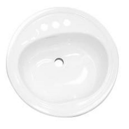 Bootz Industries 111000 Lavatory Sink Round Steel 19 In. White ...