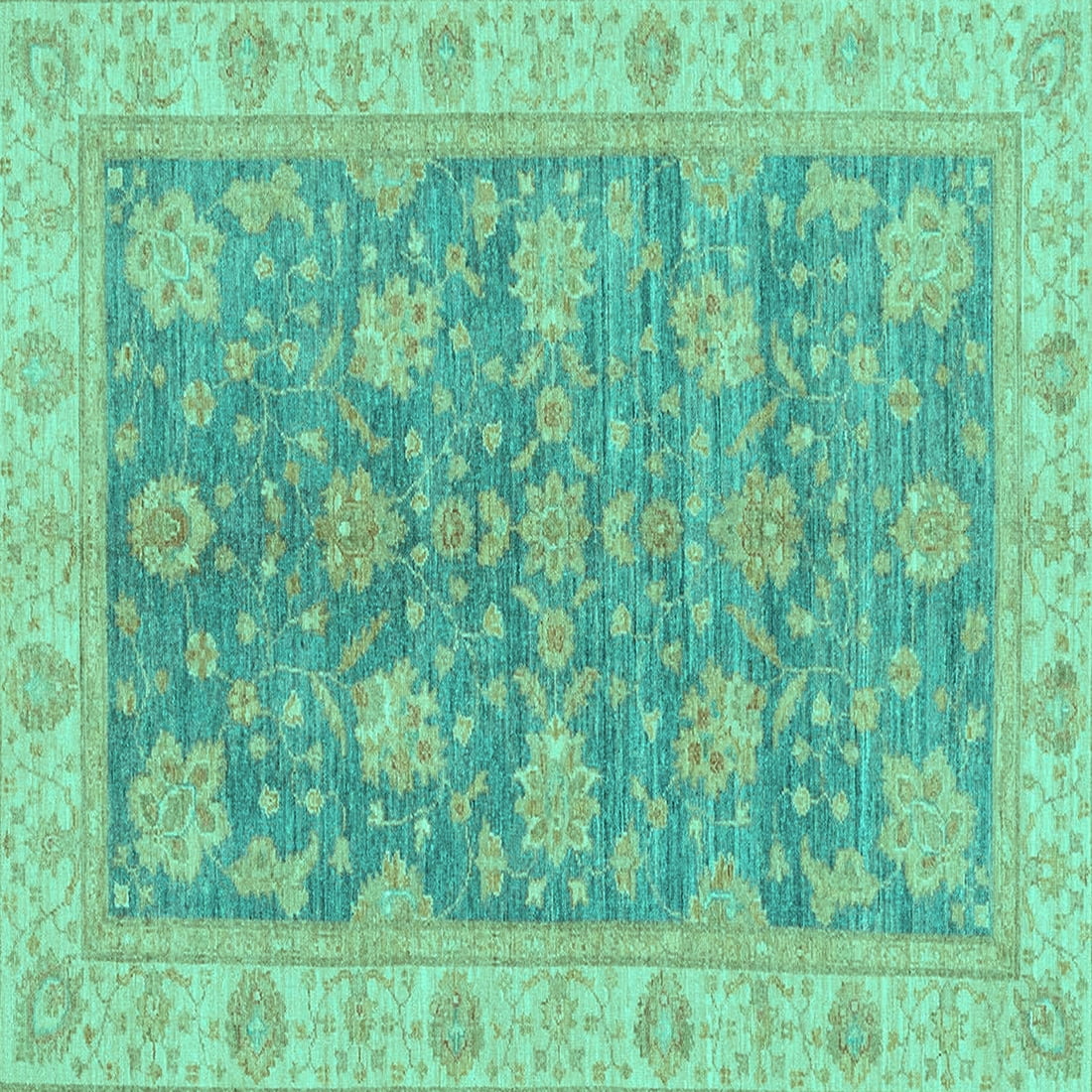 Ahgly Company Indoor Square Abstract Turquoise Blue Modern Area Rugs, 5 ...
