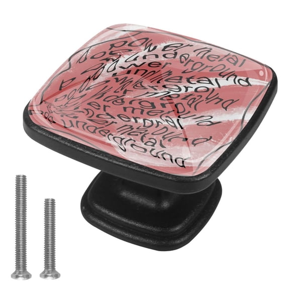 4 Pcs Cabinet Handle Drawer Pulls Letter Knobs with Screws Square ...