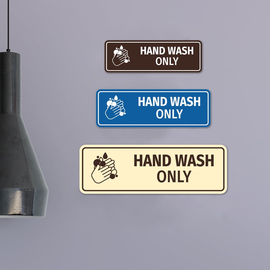 Standard Hand Wash Only (Bubbles) Sign (Blue) - Small - Walmart.com