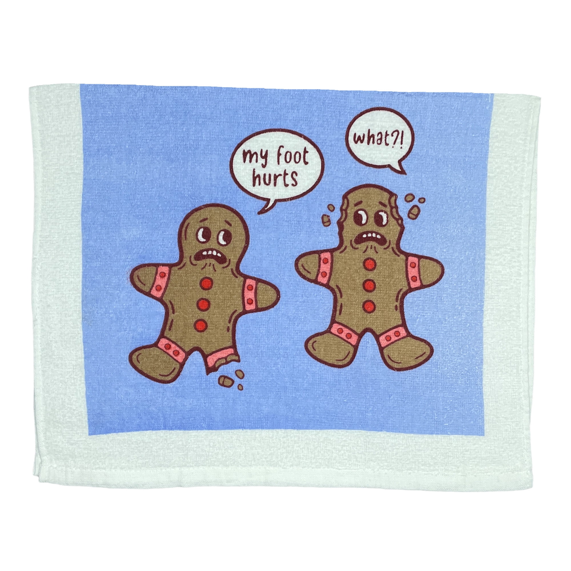 Gingerbread Foot Hurts Funny Christmas Cookie Tea Towel - Walmart.com