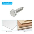 Uxcell Hex Head Lag Screws Bolts, 1/4" x 1" 304 Stainless Steel Partial ...