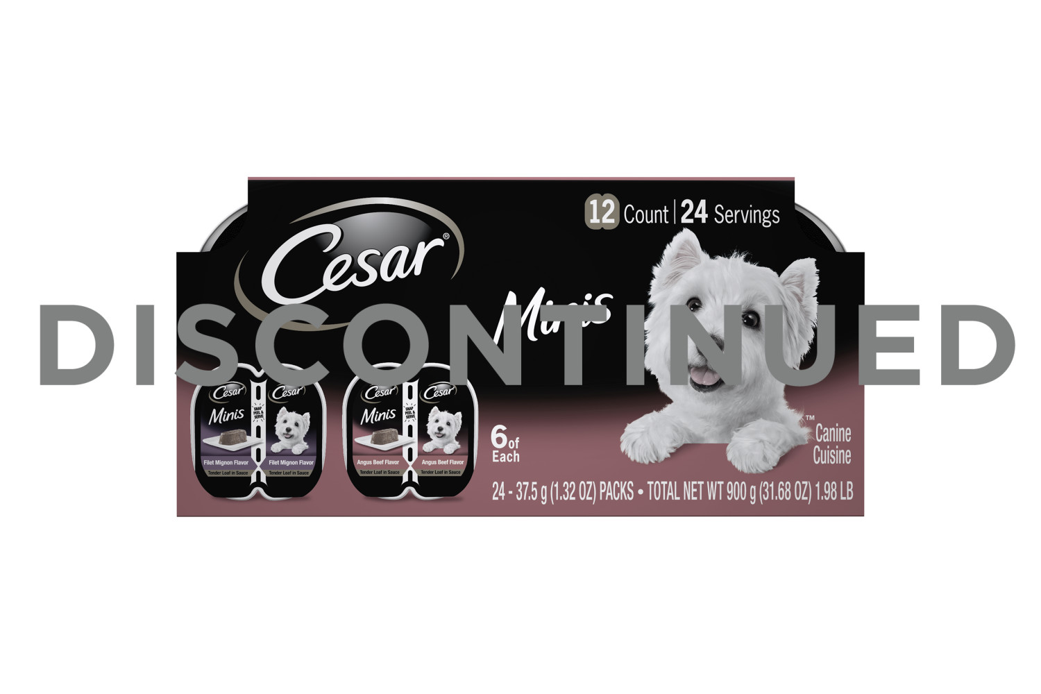 CESAR Minis Wet Dog Food Tender Loaf in Sauce Variety Pack, Filet ...