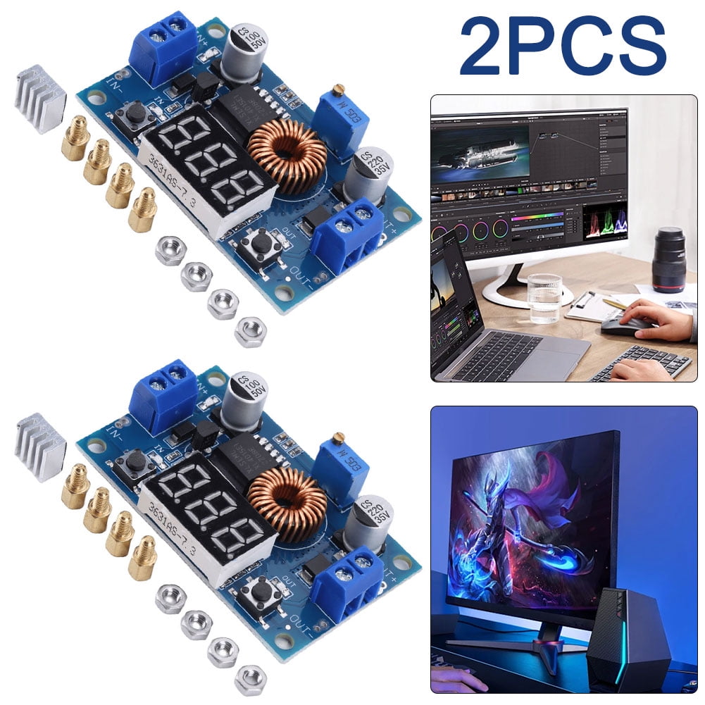 DQrwqpou 2 uds XL4015 DC-DC convertidor reductor 5A módulo convertidor ...