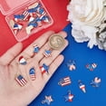 32Pcs 8 Style Rack Plating Alloy Enamel Pendants Light Gold Star ...