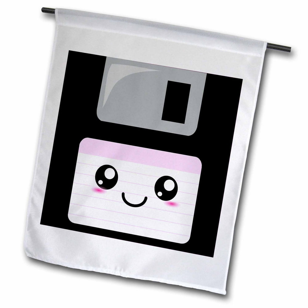 3dRose Kawaii Cute Happy Floppy Disk - Retro computer Nerd - Japanese ...