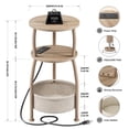 3 Tier Round Side Table With Storage Basket Multifunctional Sofa Corner ...