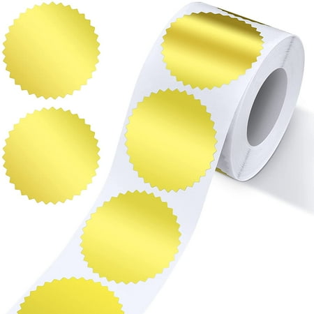 500 Pieces Certificate Wafer Embossing Seal Stickers Gold Starburst ...
