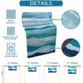 Abstract Table Runner Dresser Scarf Ocean Themed Wave Ombre Stripes ...