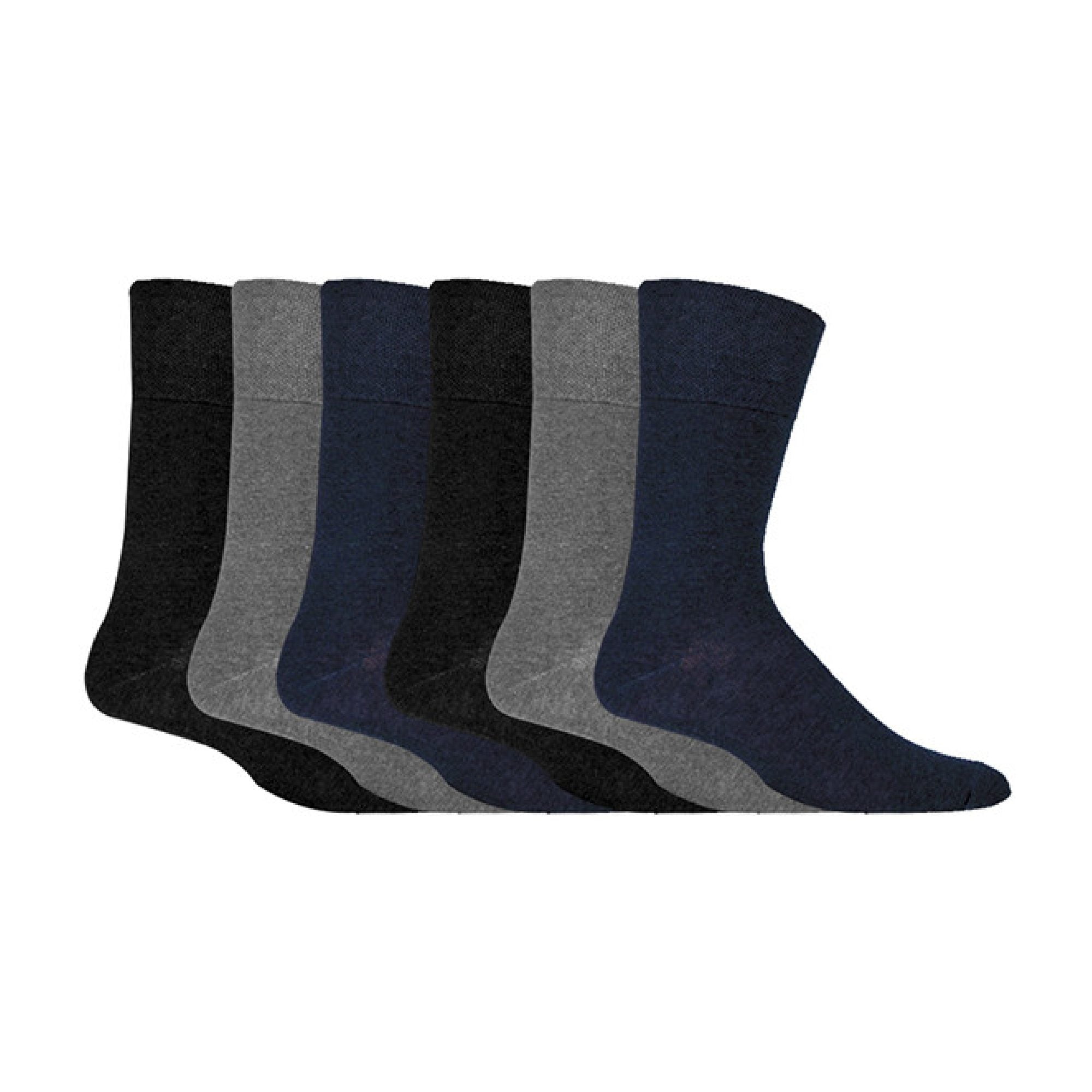 IOMI - Mens 6 Pack Non Elastic Diabetic Socks With Hand Linked Toe ...