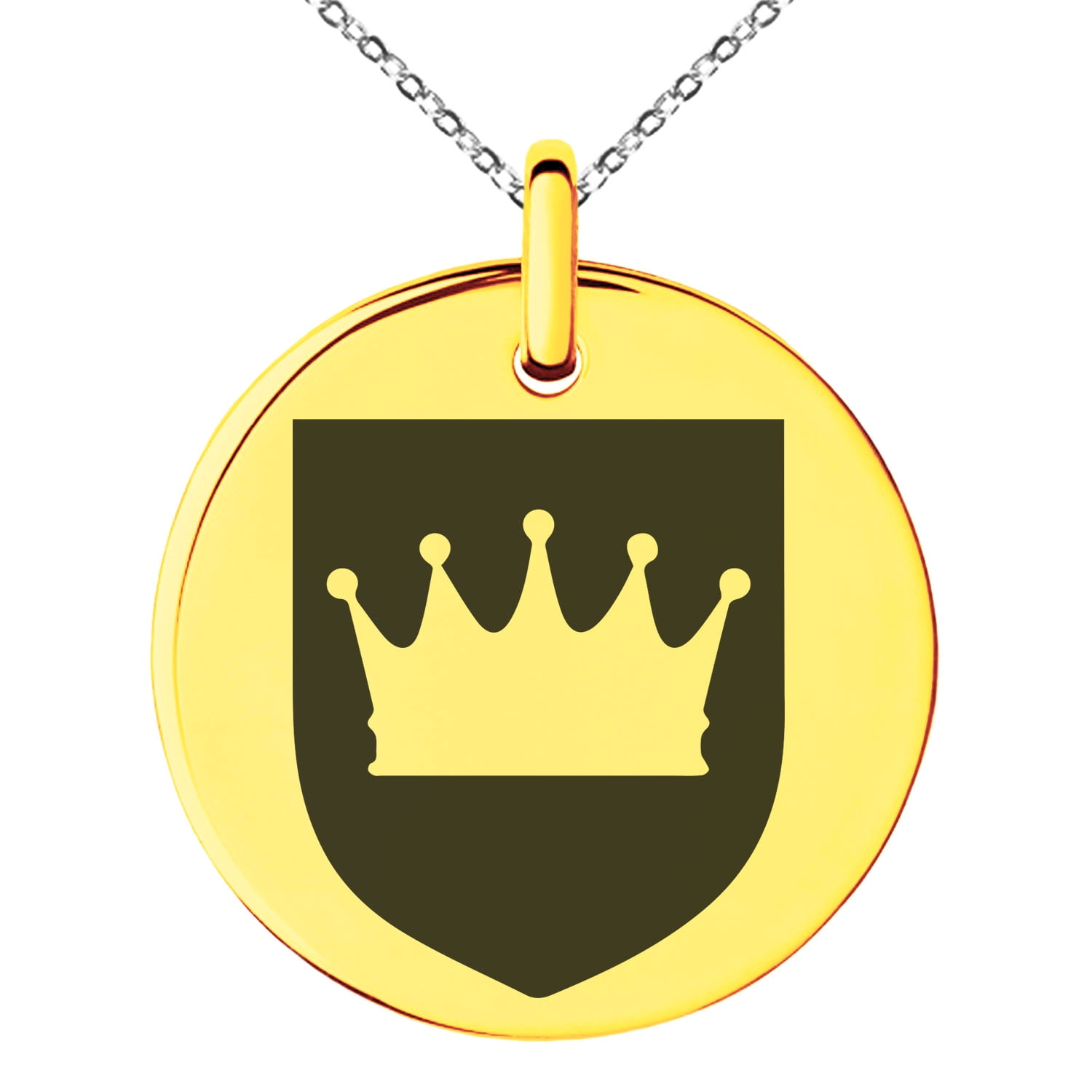 Stainless Steel Crown Royal Coat of Arms Shield Engraved Small ...