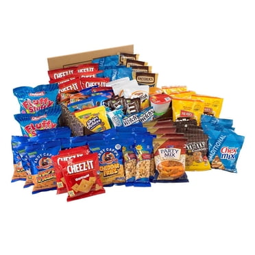 Foxy Fane Deluxe Snack Box - 120ct Assorted Party Fun Grocery Items ...