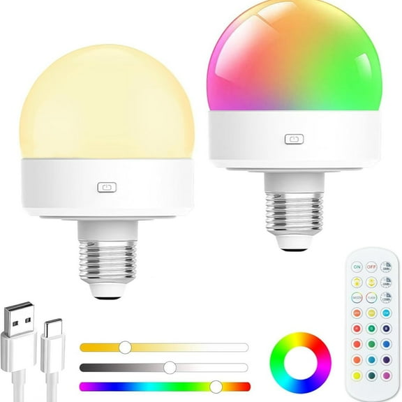 LOHASLED Cordless Rechargeable Wall Sconce Lights - Set of 2 with ...