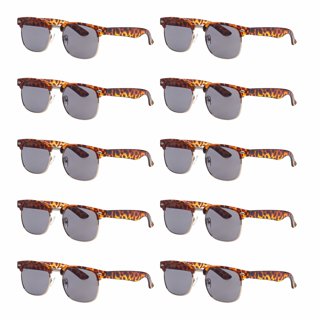 Modern Horn Rimmed Square Sunglasses Flat Lens 50mm (Tortoise / Brown ...