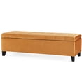 Burnt Orange Velvet Storage Ottoman Bench with Lift Top, Upholstered ...
