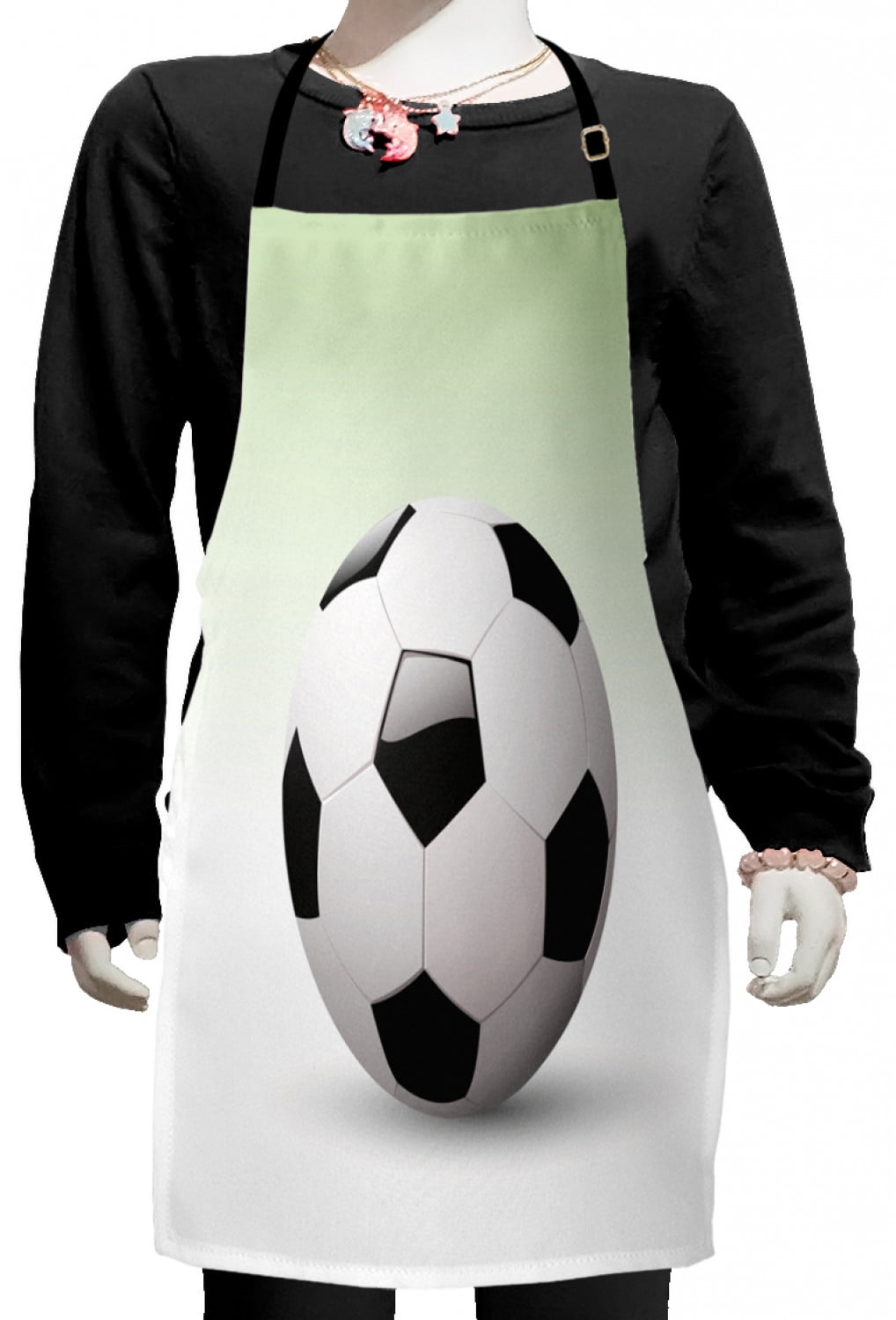 Sports Kids Apron, Vector Image of Football Soccer Ball Artwork Green ...