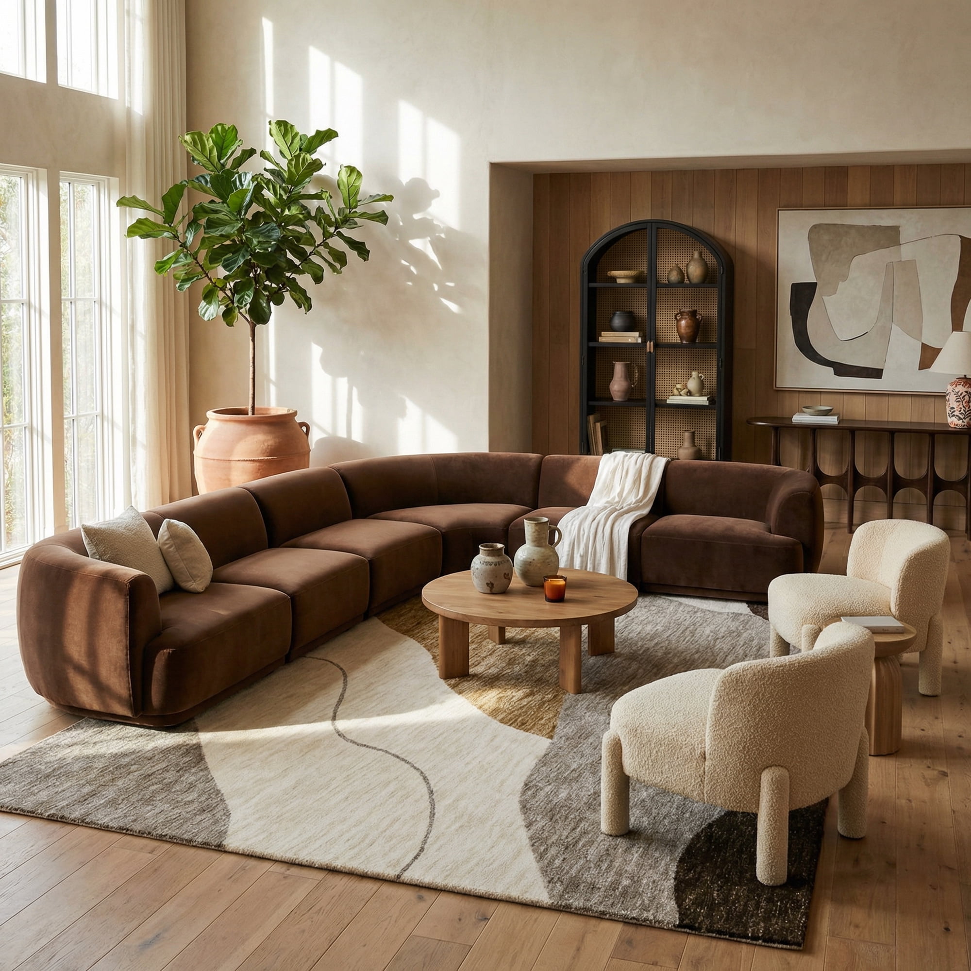 Click here for Rug Branch Maya Modern Abstract Beige Brown Indoor... prices