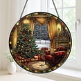 Christmas Tree Stained Glass Style Suncatcher Window Hanging, Cozy ...