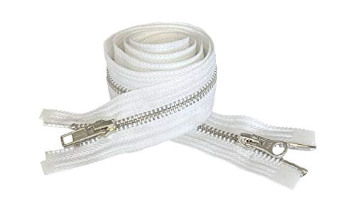 YKK #5 Medium Weight Aluminum White"2-Way" Dual Separating Jacket ...