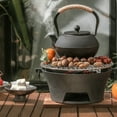 Konghyp Cast Iron Round Charcoal Grill, Portable Outdoor Cooking ...