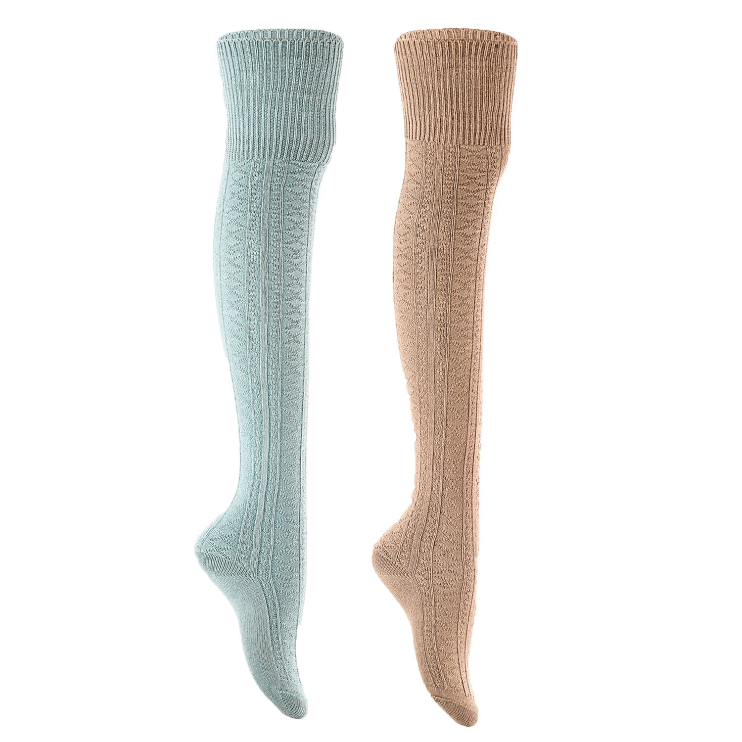 Lian Style Women's 2 Pairs Long Lasting, Colorful and Fancy Thigh High ...