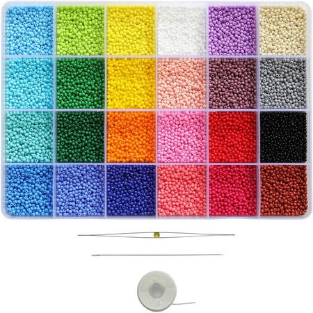 TB&W DIY Glass Rice Bead 24 Grids Dyeing Core Bead Set Handmade Jewelry ...