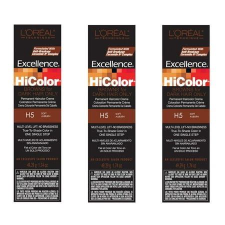 L'Oreal Excellence HiColor H5 Soft Auburn Permanent Tint HC-05111 (3 ...