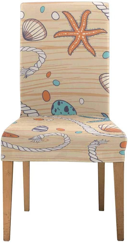 FMSHPON Starfish Rope Seastones and Seashells Stretch Chair Cover ...