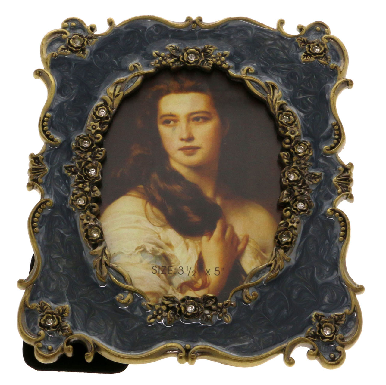 Mi Amore 3 1/2X5 Rose Picture-Frame Blue & Bronze-Tone - Walmart.com