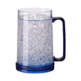 Insulated Freezer Beer Mugs with Handle, Double Walled 16 oz Cups for ...