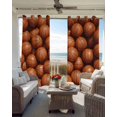 Basketball Blackout Curtains 96 Inches Long, Sports Brown Basketball ...