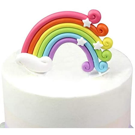 Rainbow Cake Topper Cupcake Pick Wedding Birthday Party Favor Dessert ...