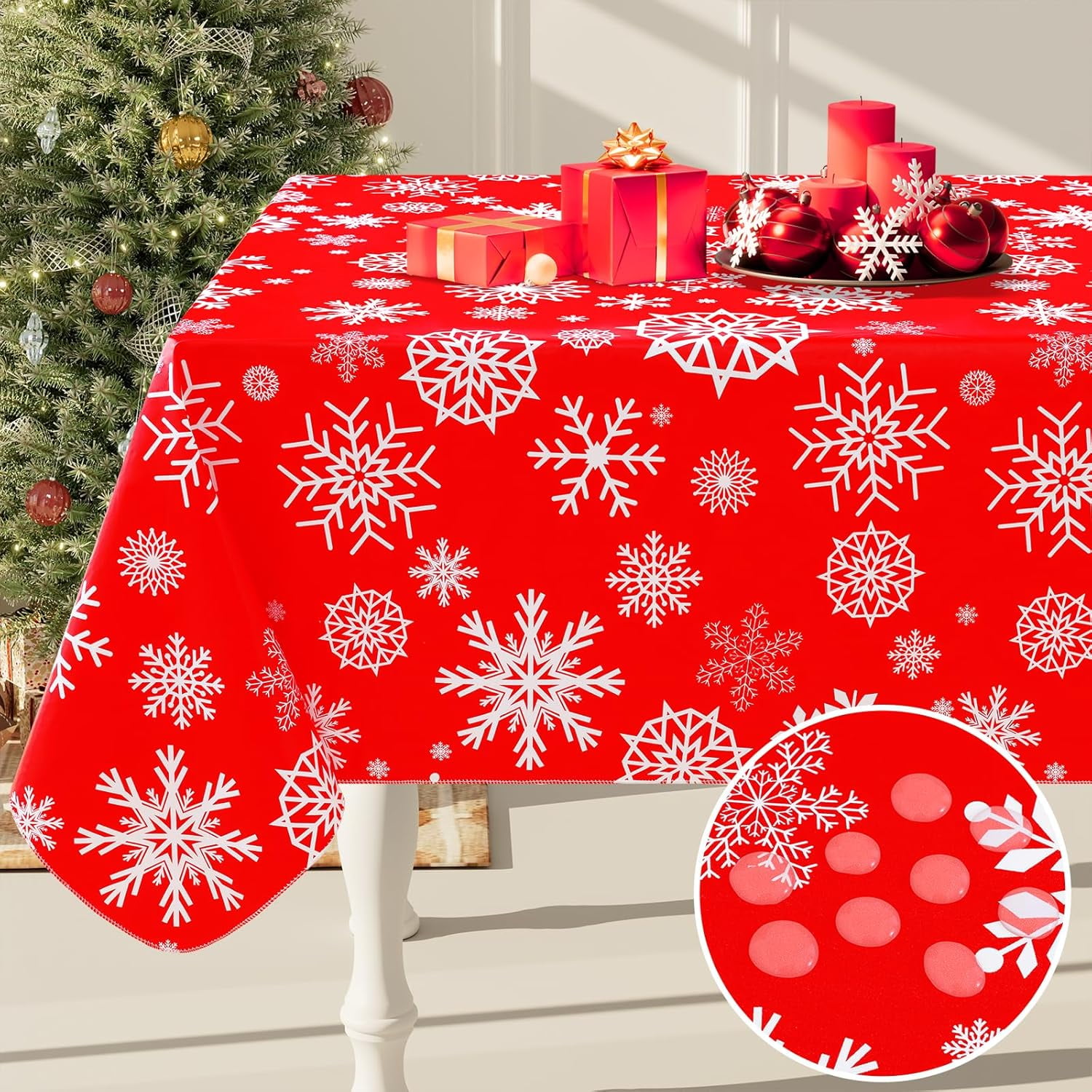 Click here for Fakzbi Christmas Rectangle Table Cloth  Waterproof... prices
