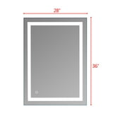 Ktaxon 36x28in LED Mirror Illuminated Wall Mirror Anti-fog Bathroom ...