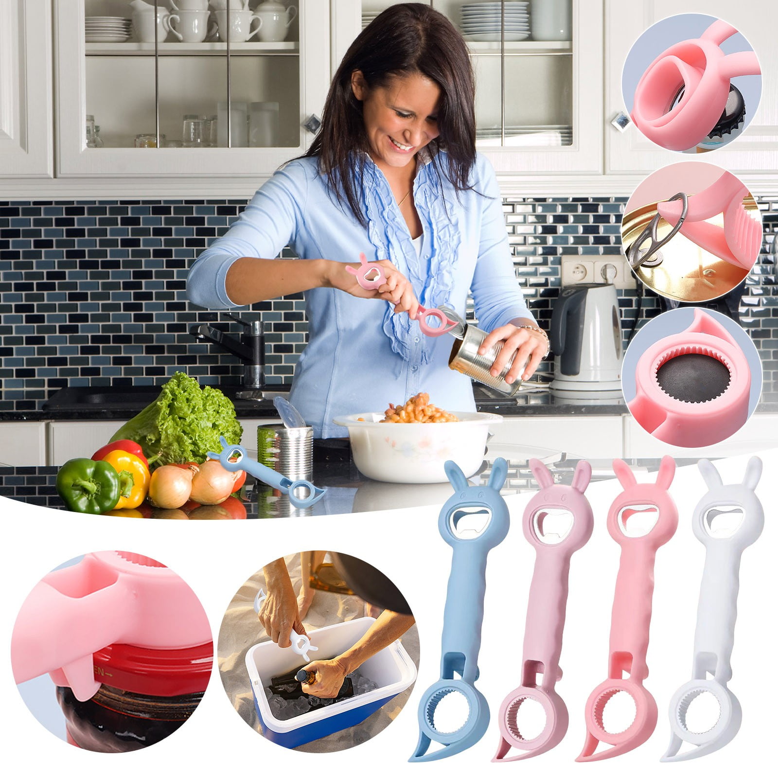 VBVC 4 In 1 Manual Lid Remover Multifunctional Bottle Opener Kitchen ...