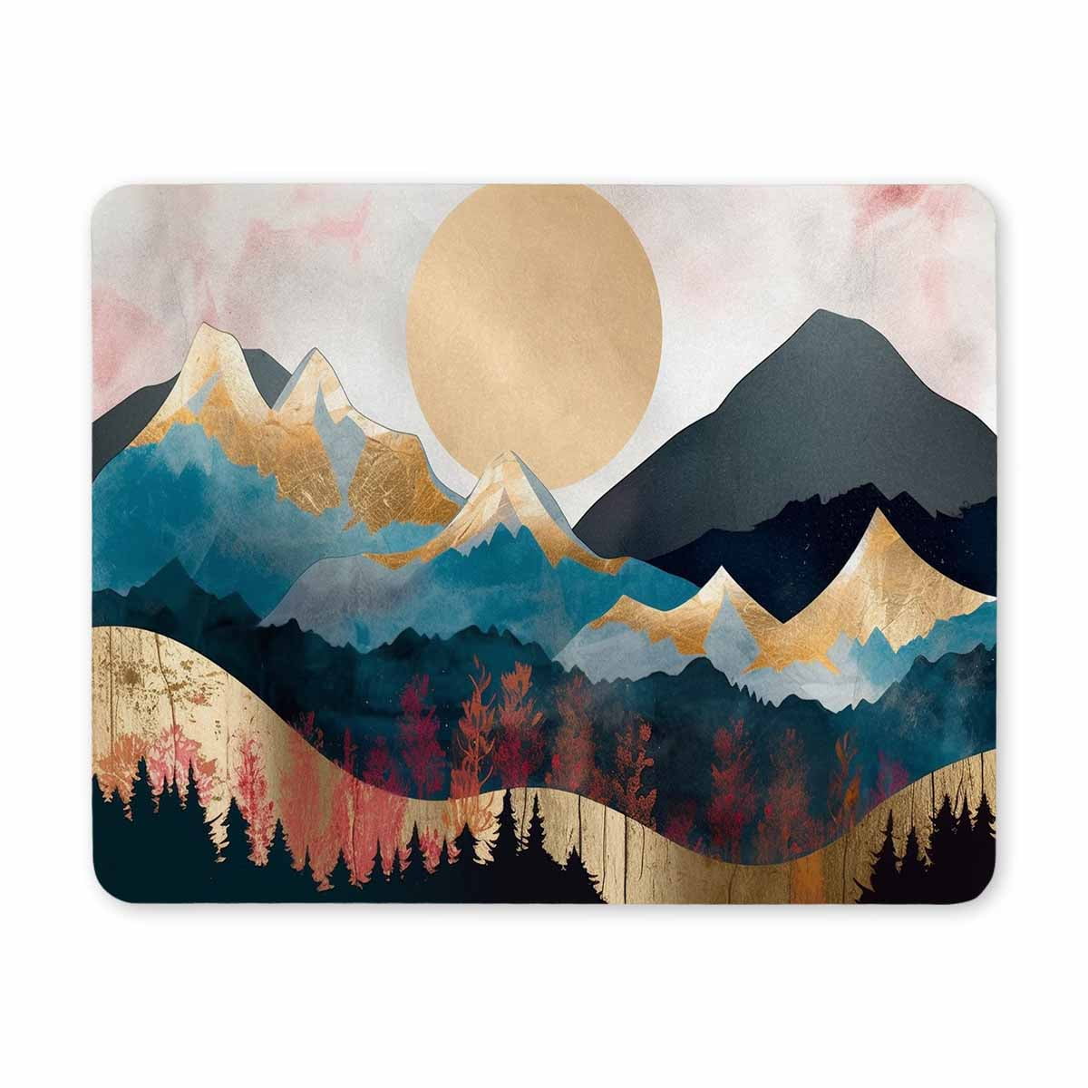 Square Mouse Pad Mountain Sunrise, Landscape Premium-Textured Custom ...