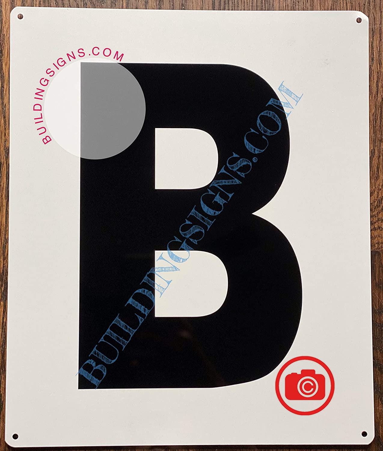 Large Letter B -Metal Sign - Parking LOT Sign (White,Aluminium,10X12 ...