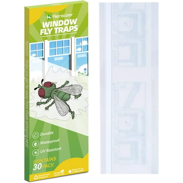 Kensizer 30-Pack Window Fly Traps for Indoors, Fly Paper Sticky Strips ...