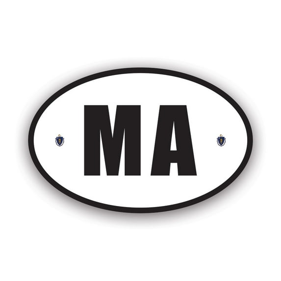 Massachusetts Flag Oval Sticker Decal - Self Adhesive Vinyl ...