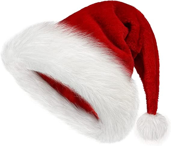 Christmas Hat, Xmas Hat Holiday for Adults Unisex Santa Hat For Party ...