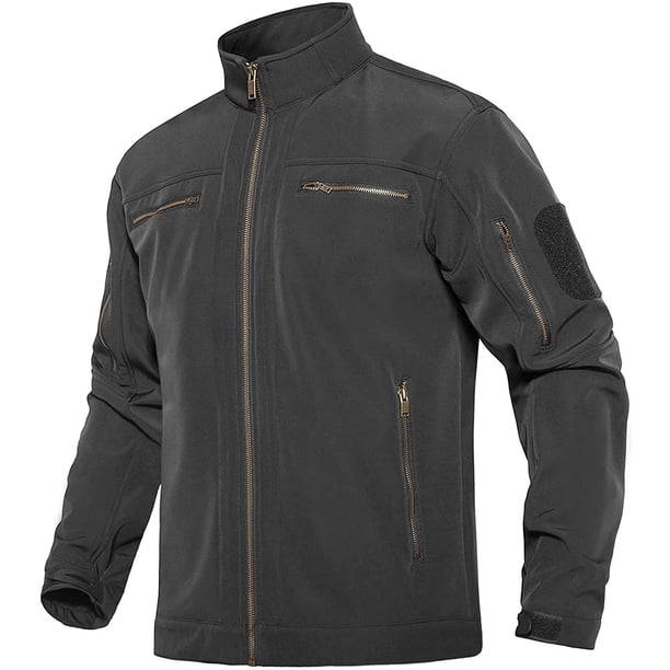 Men's Winter Tactical Jacket 6 Metal Zipper Pockets Water Resistant ...